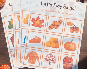 Digital Download Printable Fall Bingo Instant Download for - Etsy