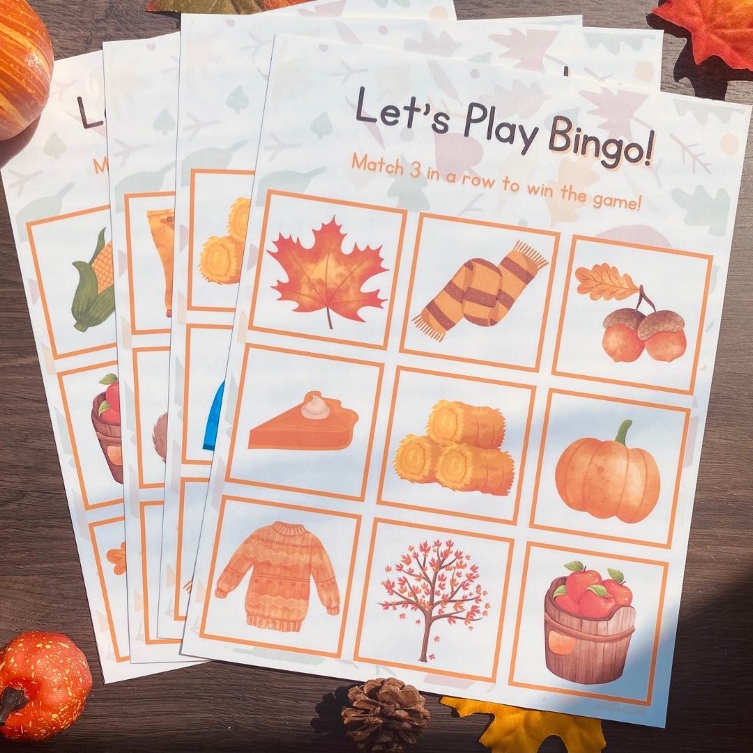 PRINTABLE Fall Bingo Learning Centers Preschool Activity - Etsy