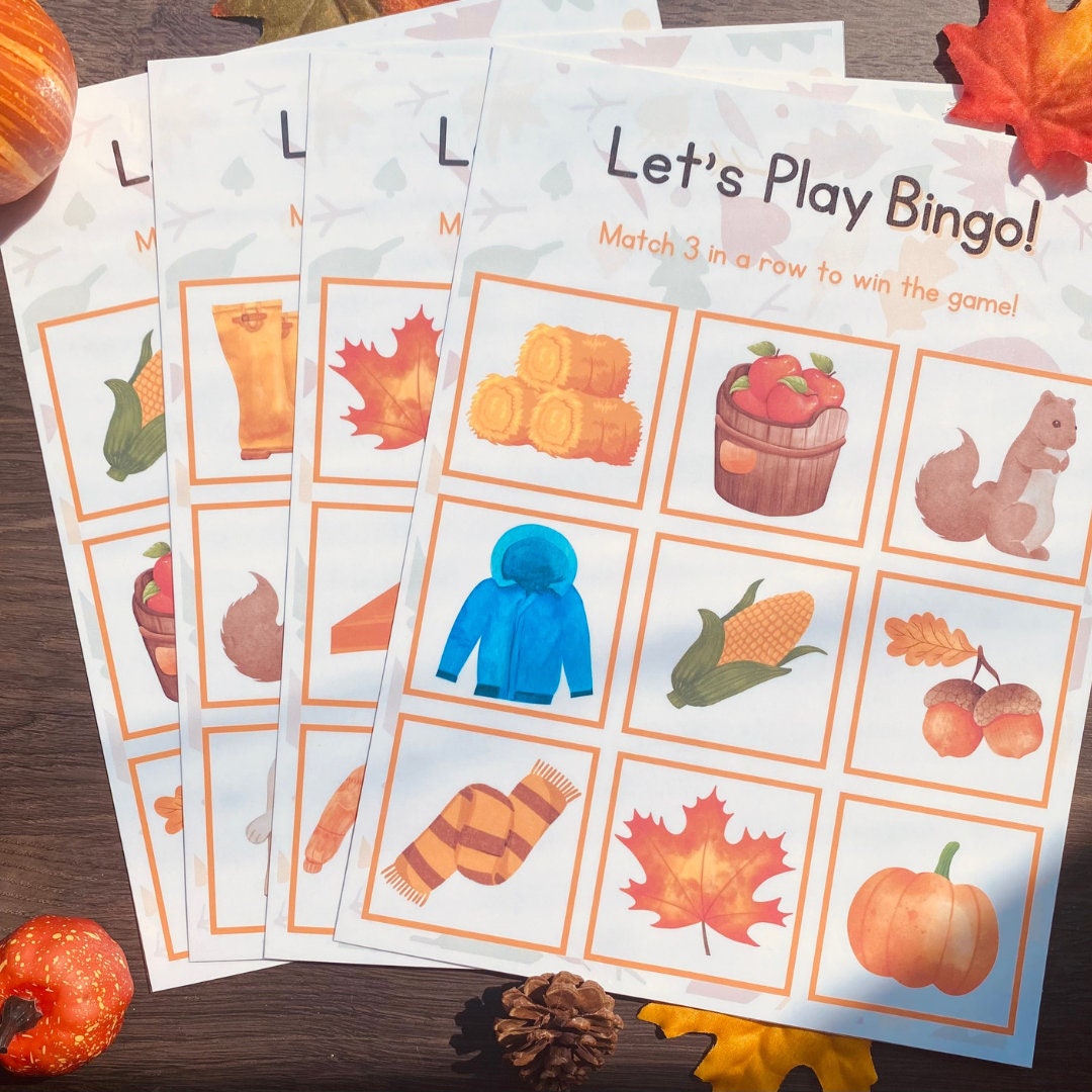PRINTABLE Fall Bingo Learning Centers Preschool Activity - Etsy