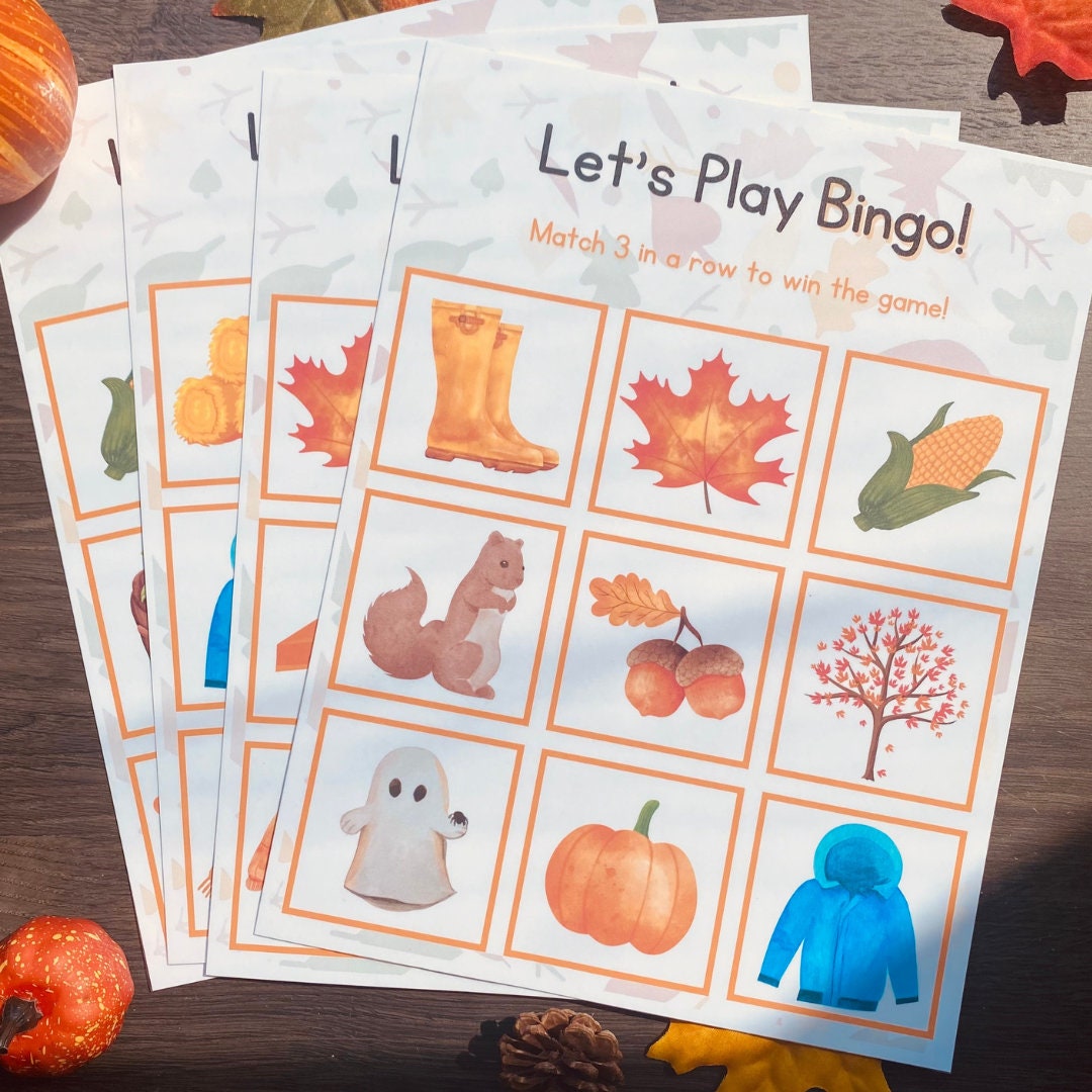 PRINTABLE Fall Bingo Learning Centers Preschool Activity - Etsy