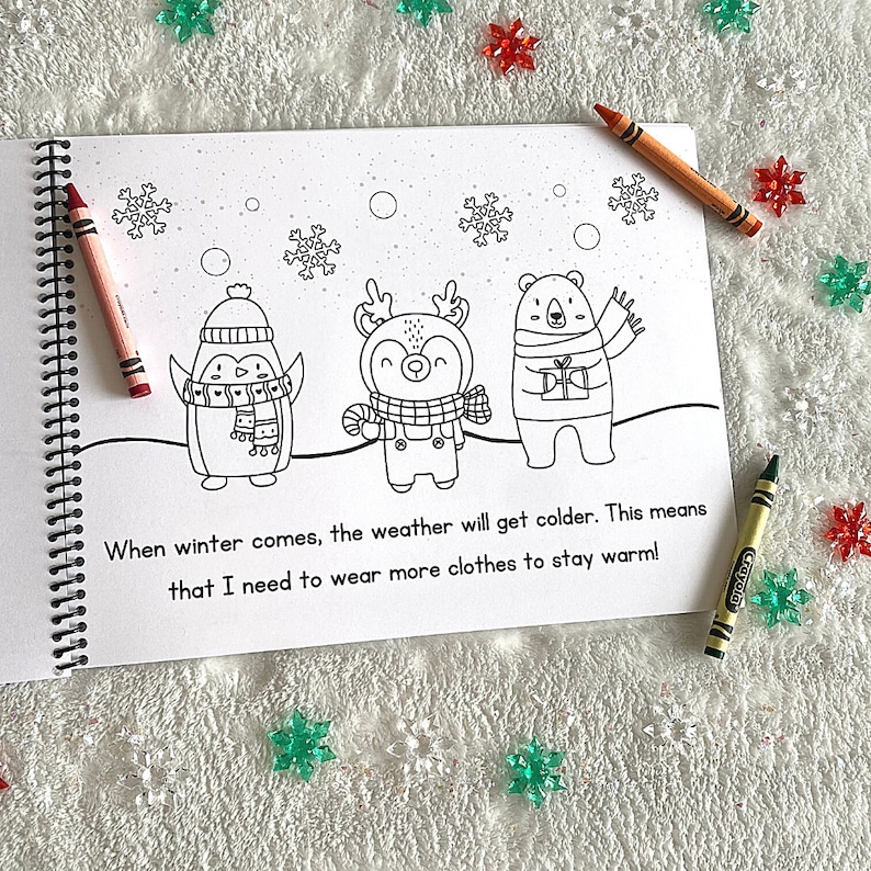 Wintertime Social Story & Coloring Book Social and Emotional - Etsy