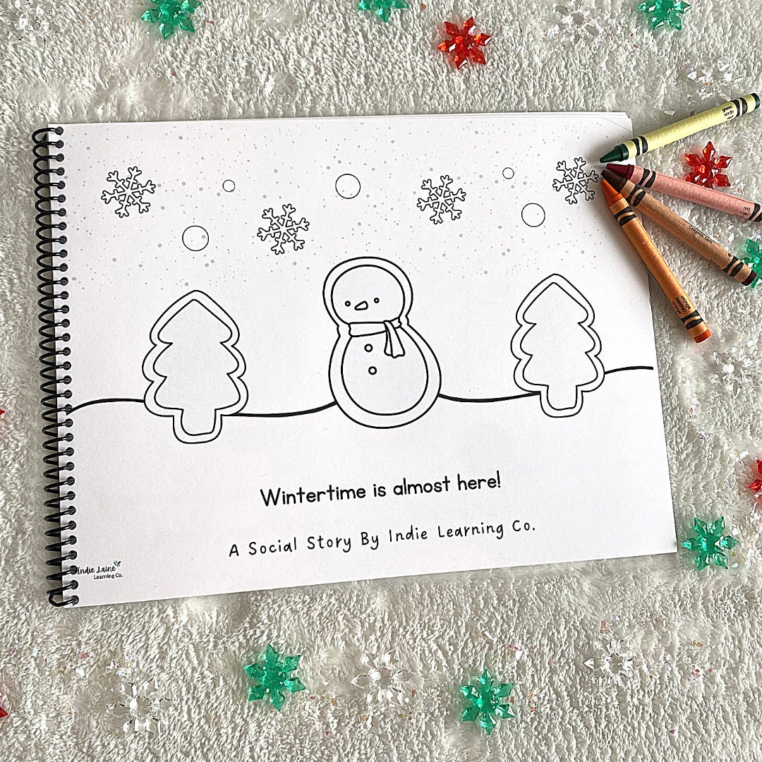 Wintertime Social Story & Coloring Book Social and Emotional - Etsy