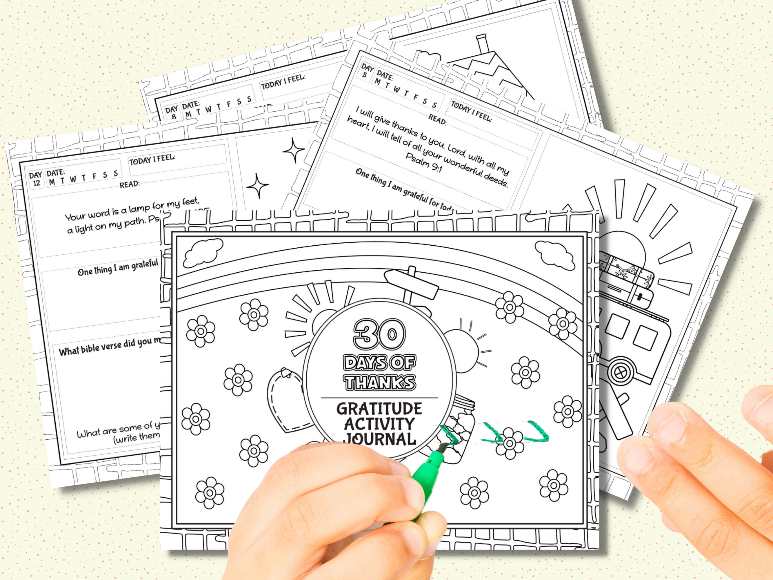 30 Days of Thanks Christian Gratitude Journal for Kids With Fun ...