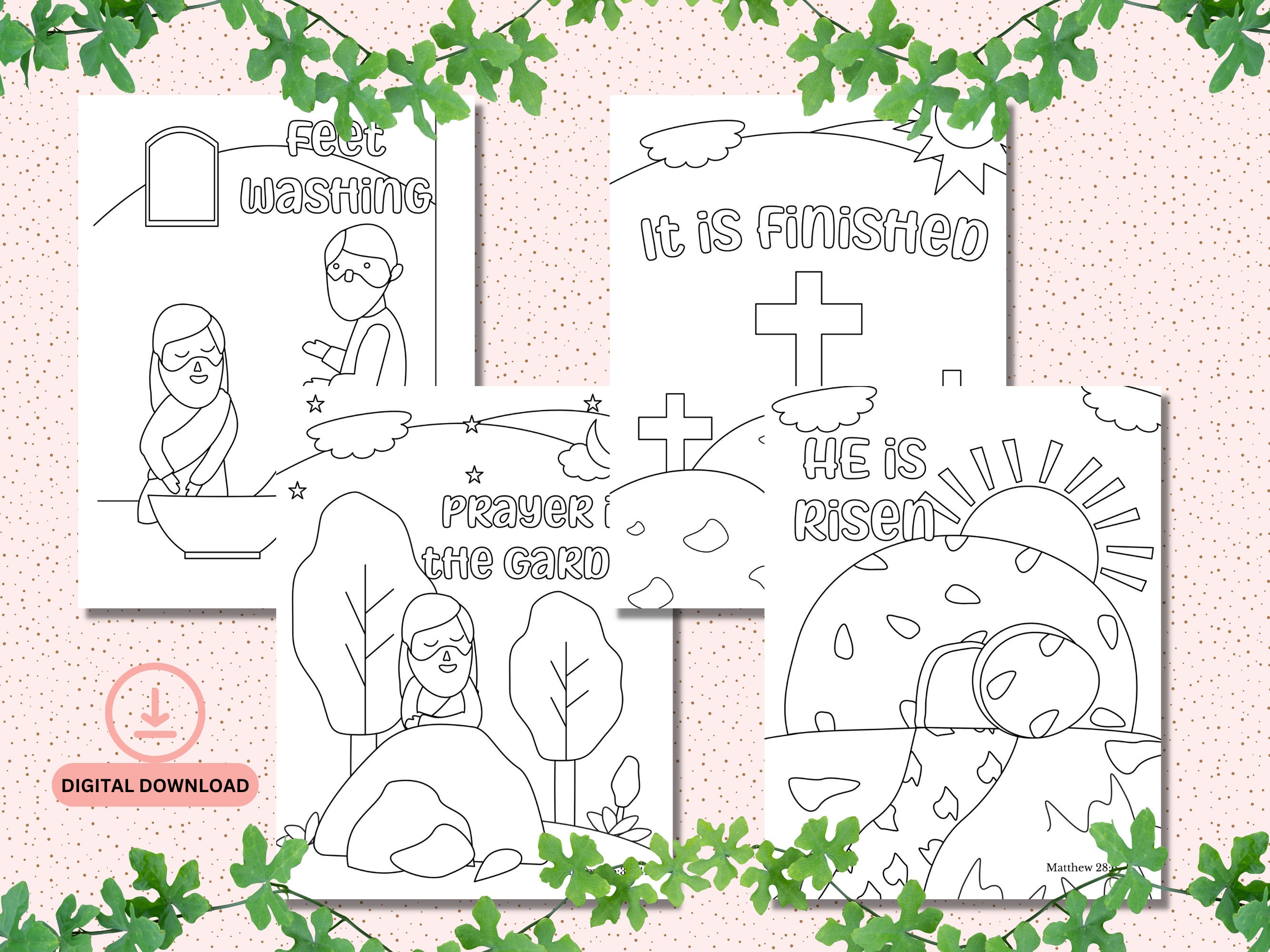 Holy Week - Easter Story Coloring Pages for Kids, Printable Bible ...