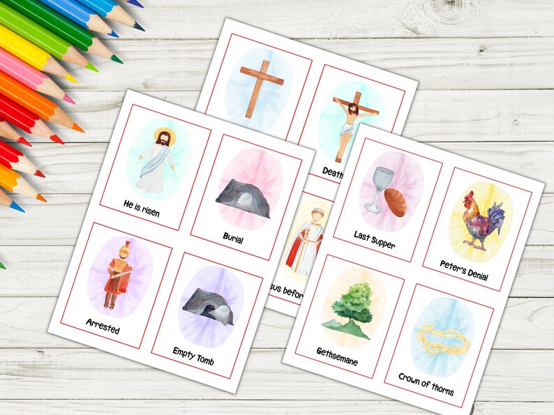 Holy Week - Easter Story Cards for Kids | Printable Lent Activity for ...