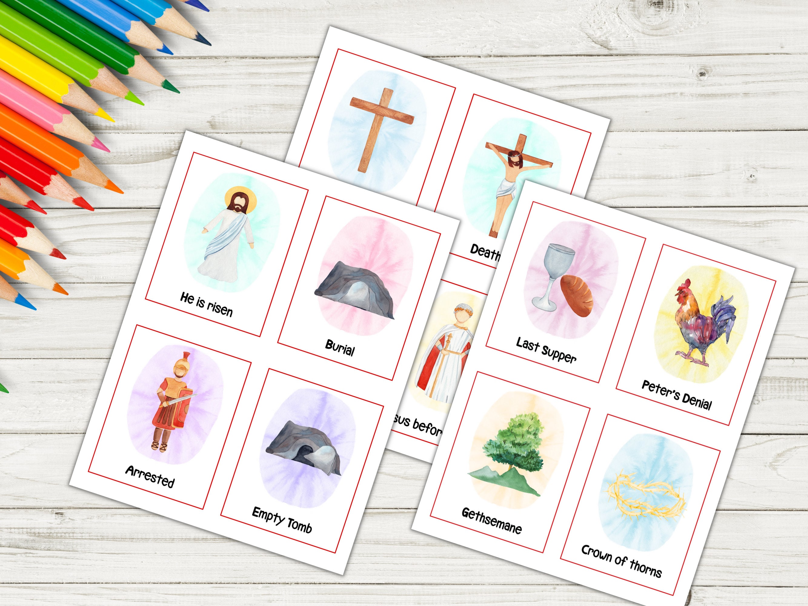 Holy Week Easter Story Cards for Kids Printable Lent Activity for Home ...