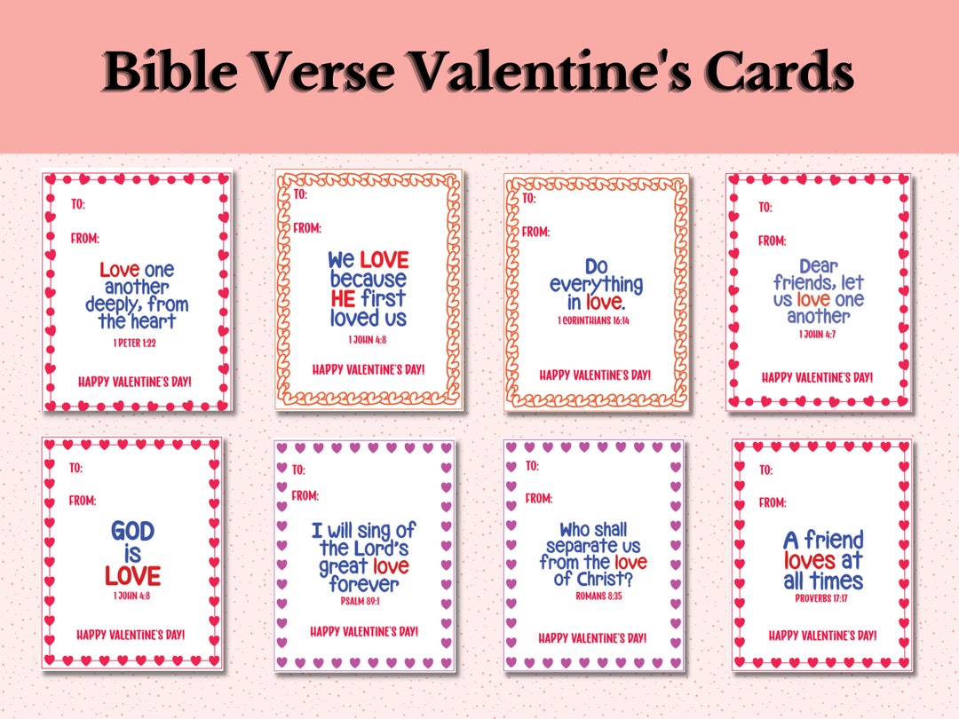 Printable Bible Verse Valentines Scripture Cards for Kids - Etsy