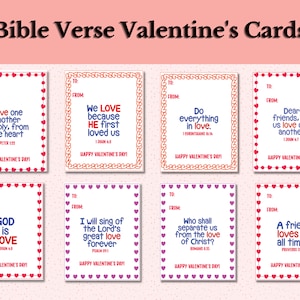 Printable Bible Verse Valentines Scripture Cards for Kids - Etsy