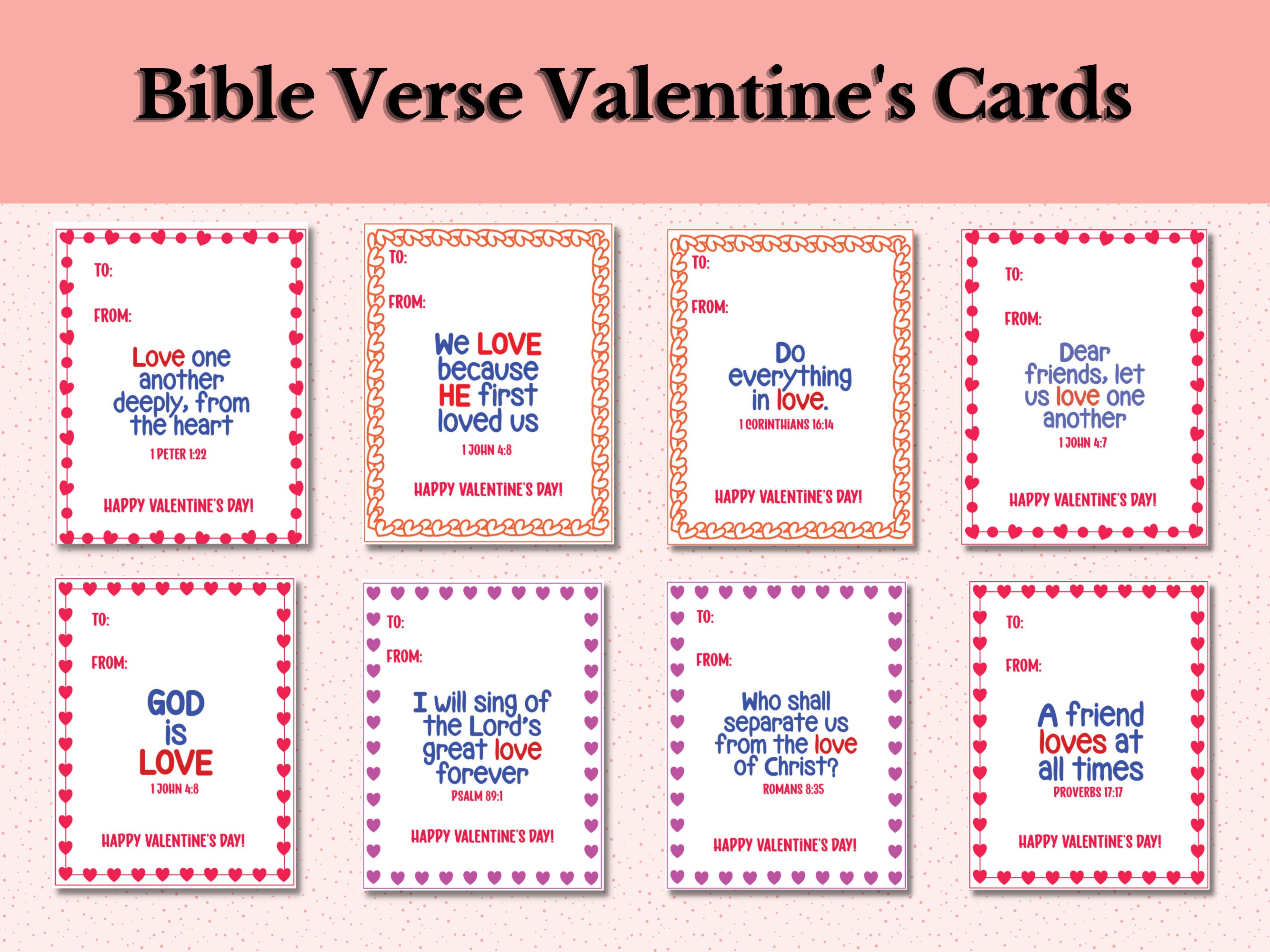 Printable Bible Verse Valentines Scripture Cards for Kids - Etsy