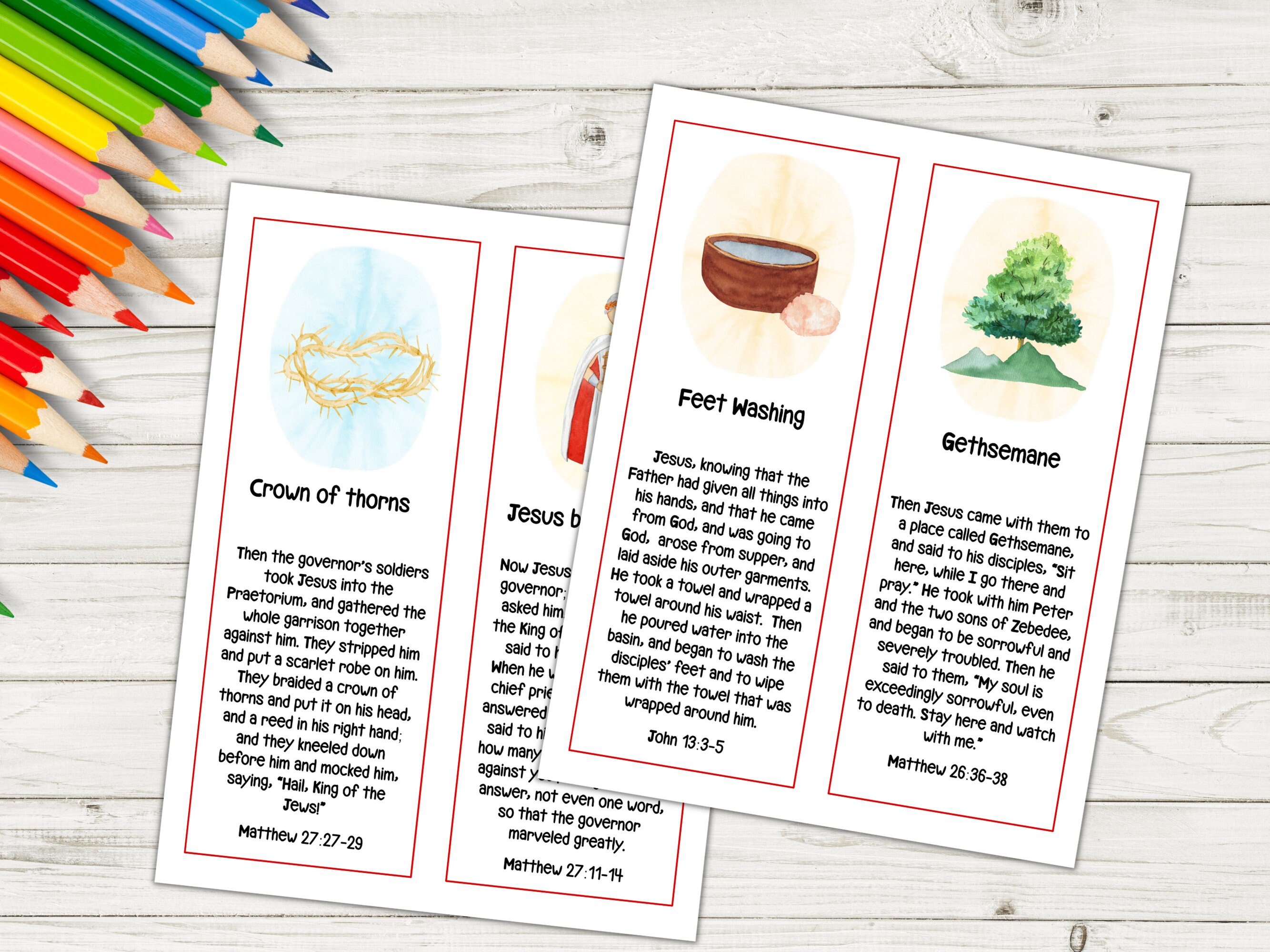 Holy Week Easter Story Cards for Kids Printable Lent Activity for Home ...