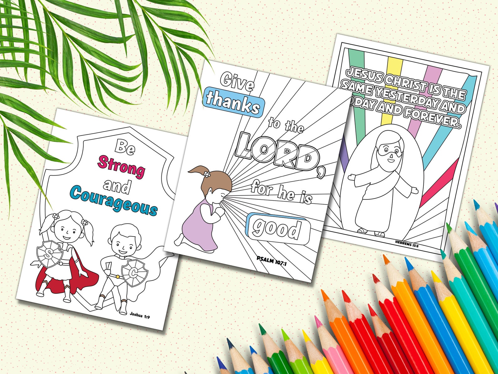 6 Bible Verse Coloring Pages for Kids, Printable Sunday School ...