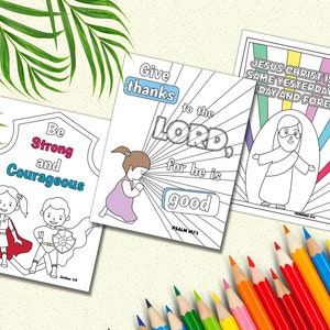 6 Bible Verse Coloring Pages for Kids, Printable Sunday School ...