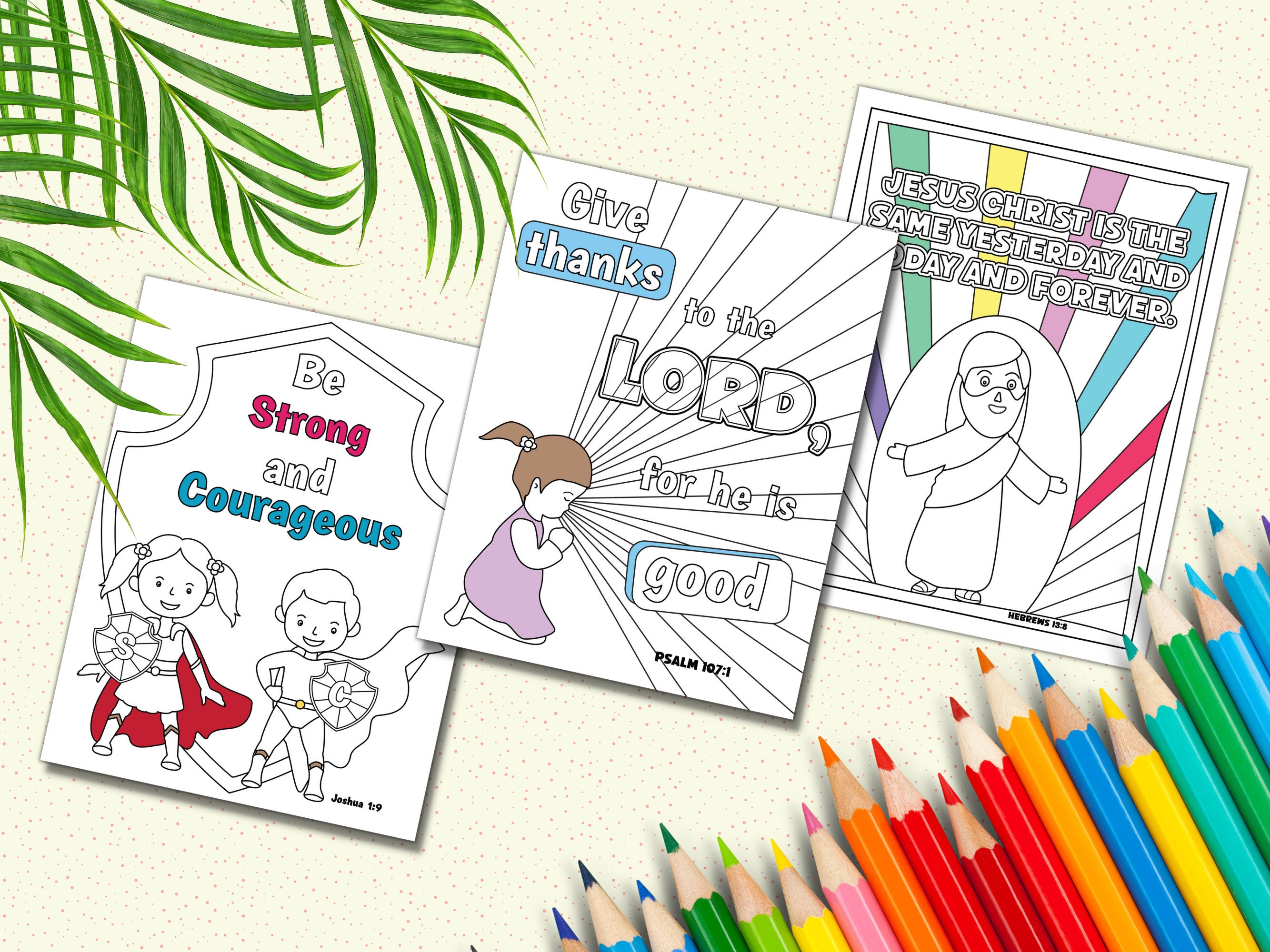 6 Bible Verse Coloring Pages for Kids, Printable Sunday School ...