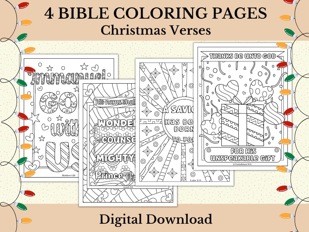 Christmas Nativity Bible Verse Coloring Pages for Christian Kids Home ...