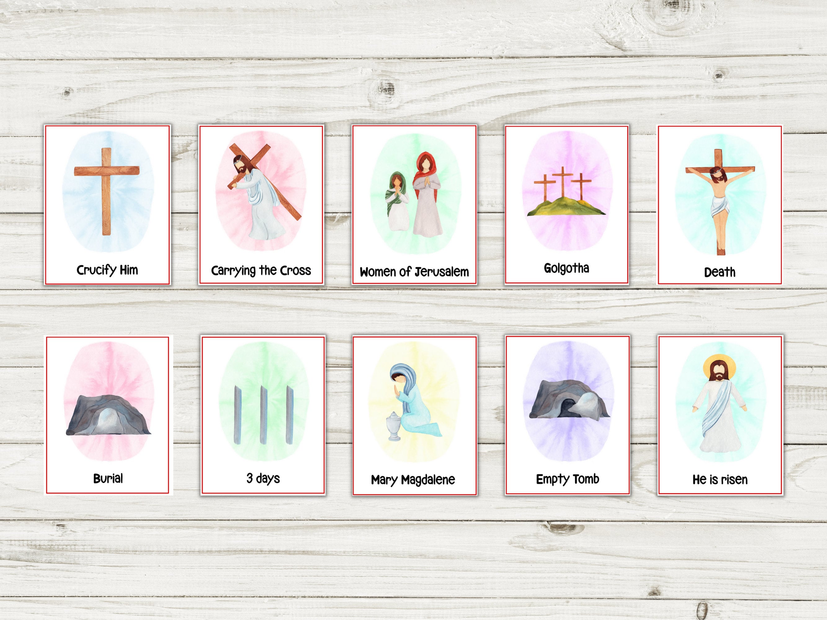 Holy Week Easter Story Cards for Kids Printable Lent Activity for Home ...