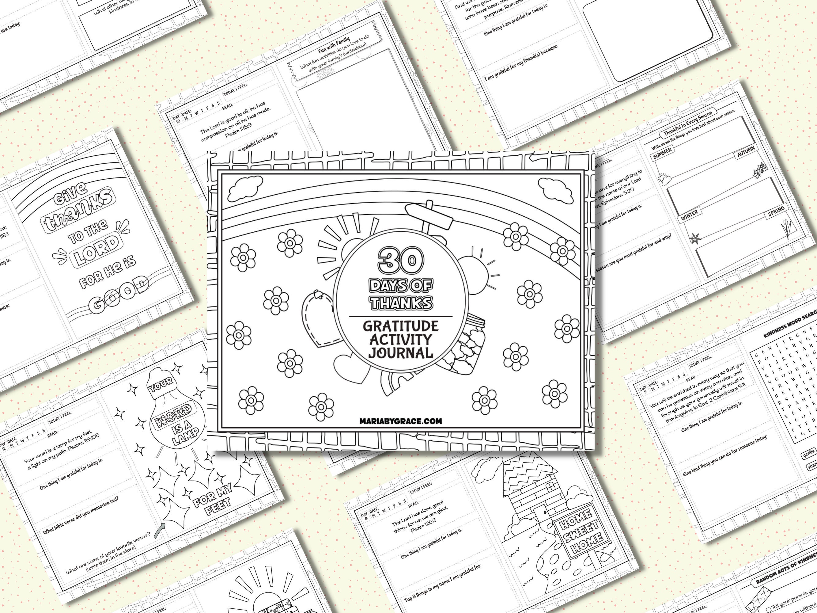 30 Days of Thanks Christian Gratitude Journal for Kids With Fun ...