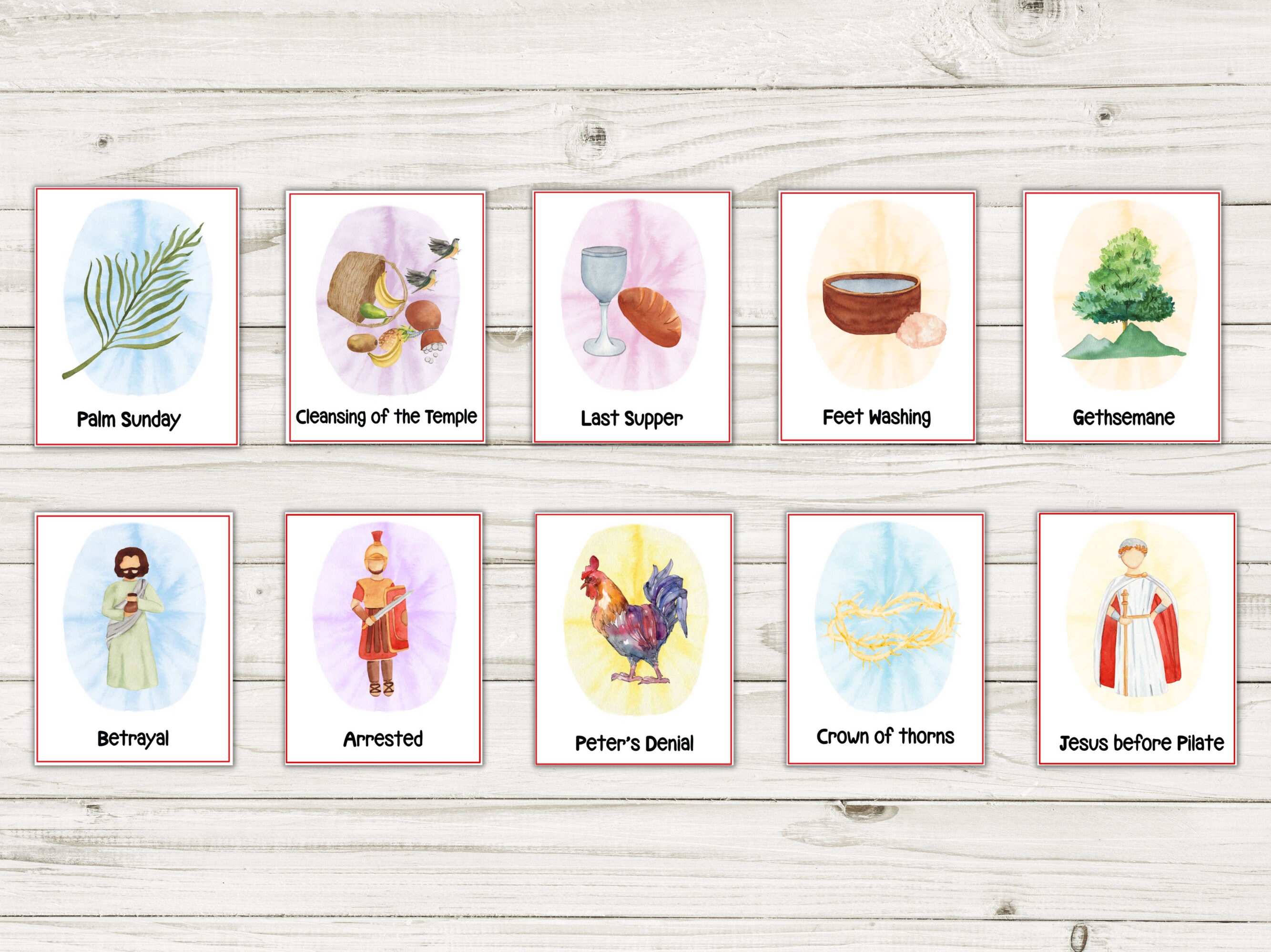 Holy Week Easter Story Cards for Kids Printable Lent Activity for Home ...