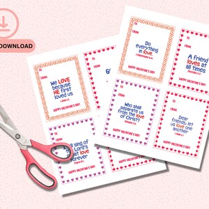 Printable Bible Verse Valentines Scripture Cards for Kids - Etsy