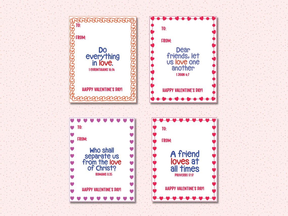 Printable Bible Verse Valentines Scripture Cards for Kids - Etsy