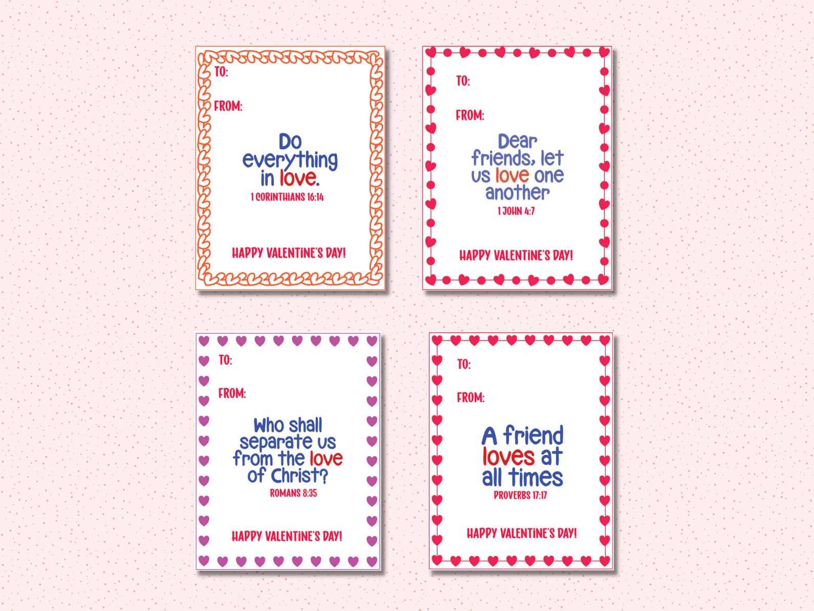 Printable Bible Verse Valentines Scripture Cards for Kids - Etsy