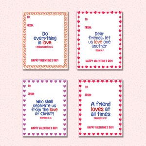 Printable Bible Verse Valentines Scripture Cards for Kids - Etsy