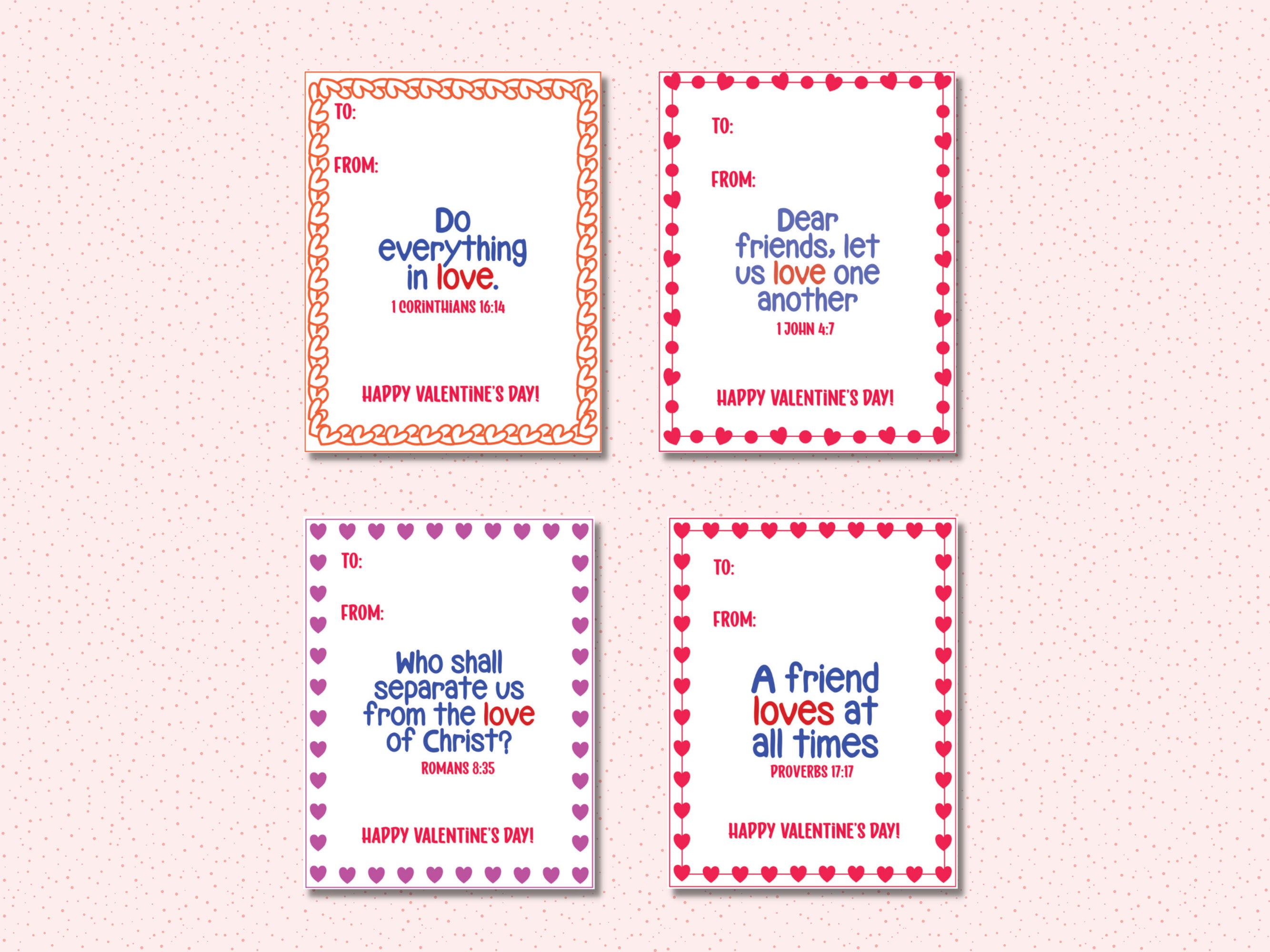 Printable Bible Verse Valentines Scripture Cards for Kids - Etsy