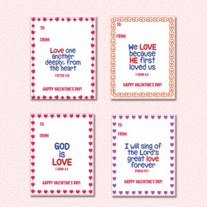 Printable Bible Verse Valentines Scripture Cards for Kids - Etsy