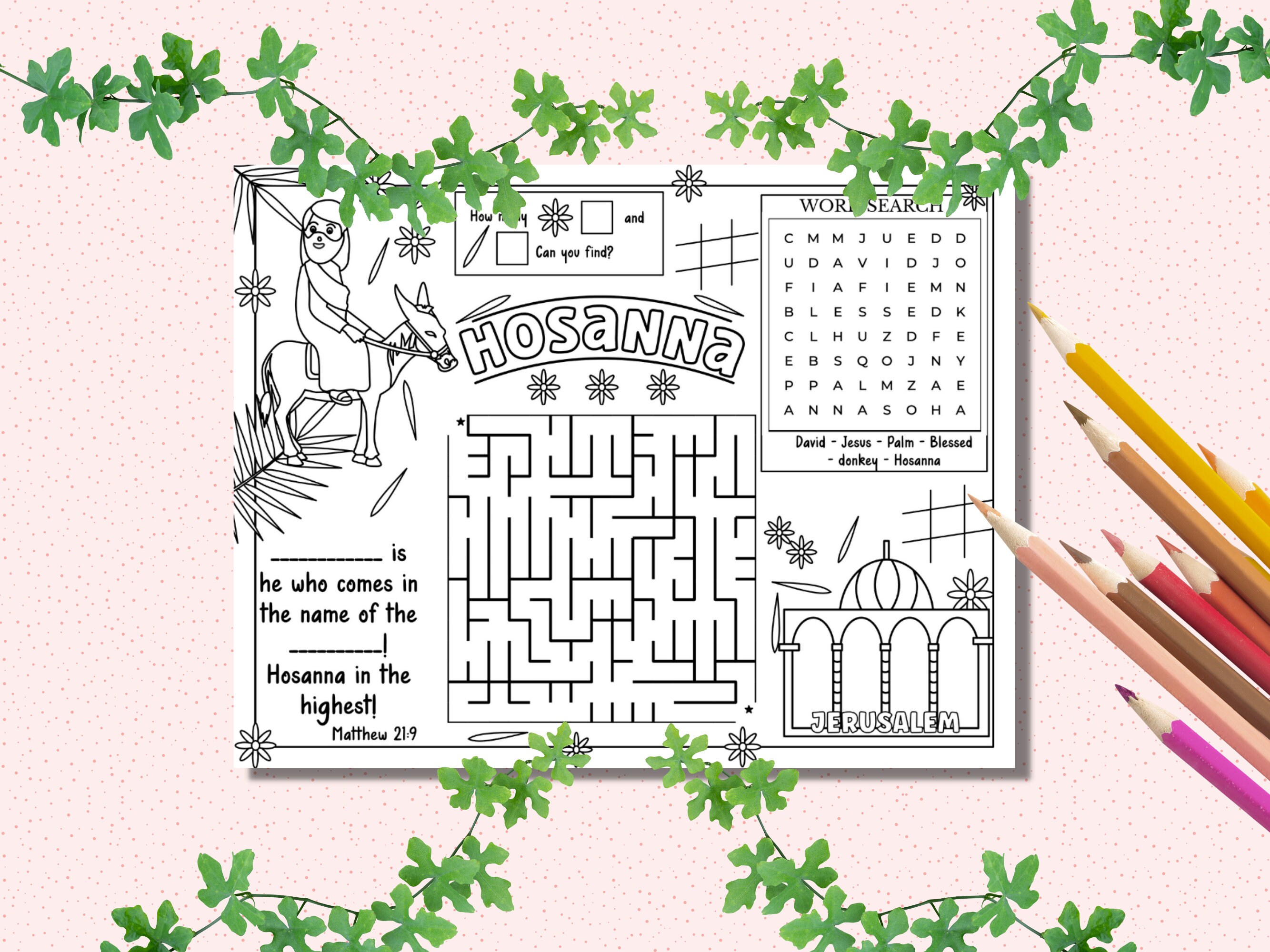 Christian Easter Placemat - Coloring and Activity Pages for Kids, Home ...