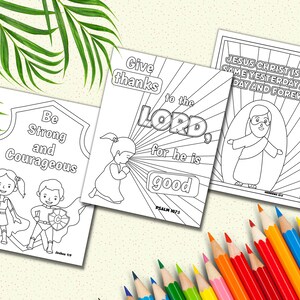 6 Bible Verse Coloring Pages for Kids, Printable Sunday School ...