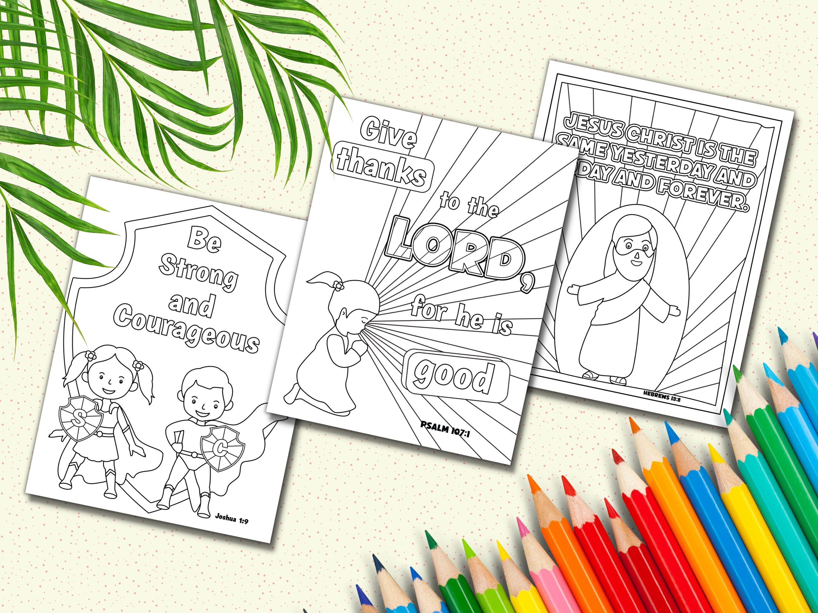 6 Bible Verse Coloring Pages for Kids, Printable Sunday School ...
