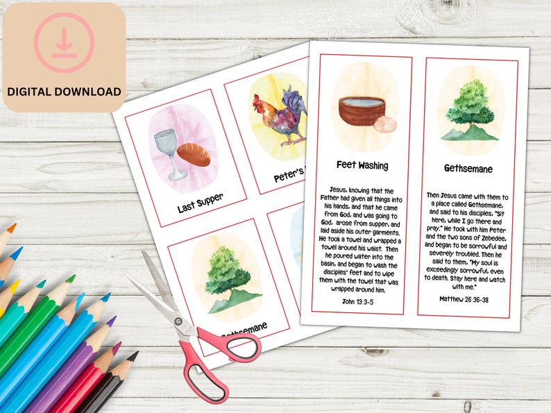 Holy Week - Easter Story Cards for Kids | Printable Lent Activity for ...