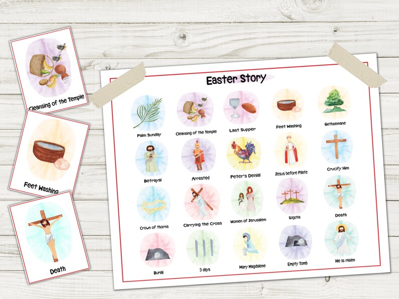 Holy Week - Easter Story Cards for Kids | Printable Lent Activity for ...