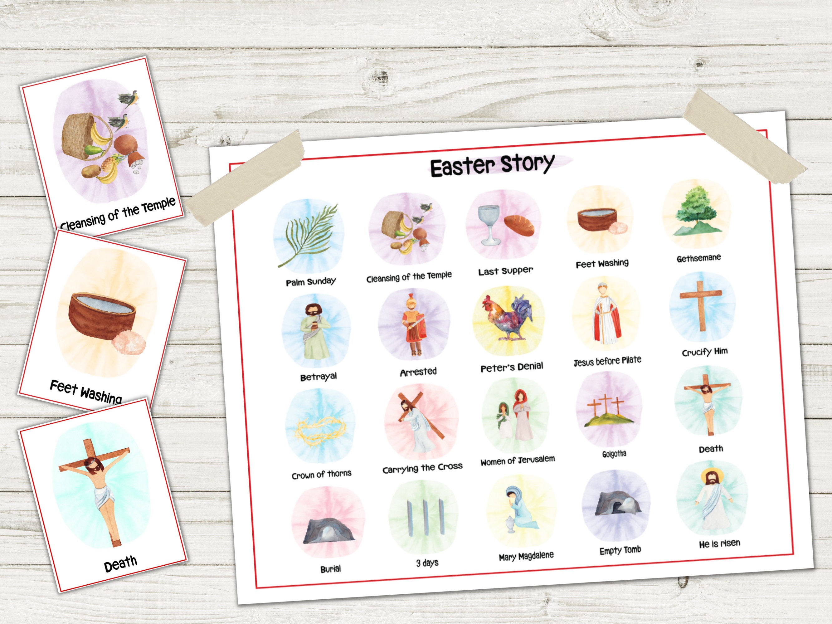 Holy Week - Easter Story Cards for Kids | Printable Lent Activity for ...