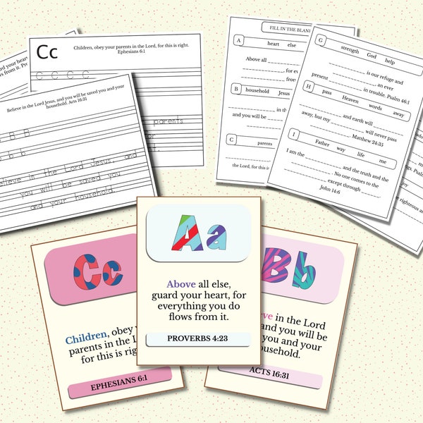 Abc Bible Verse Cards - Etsy