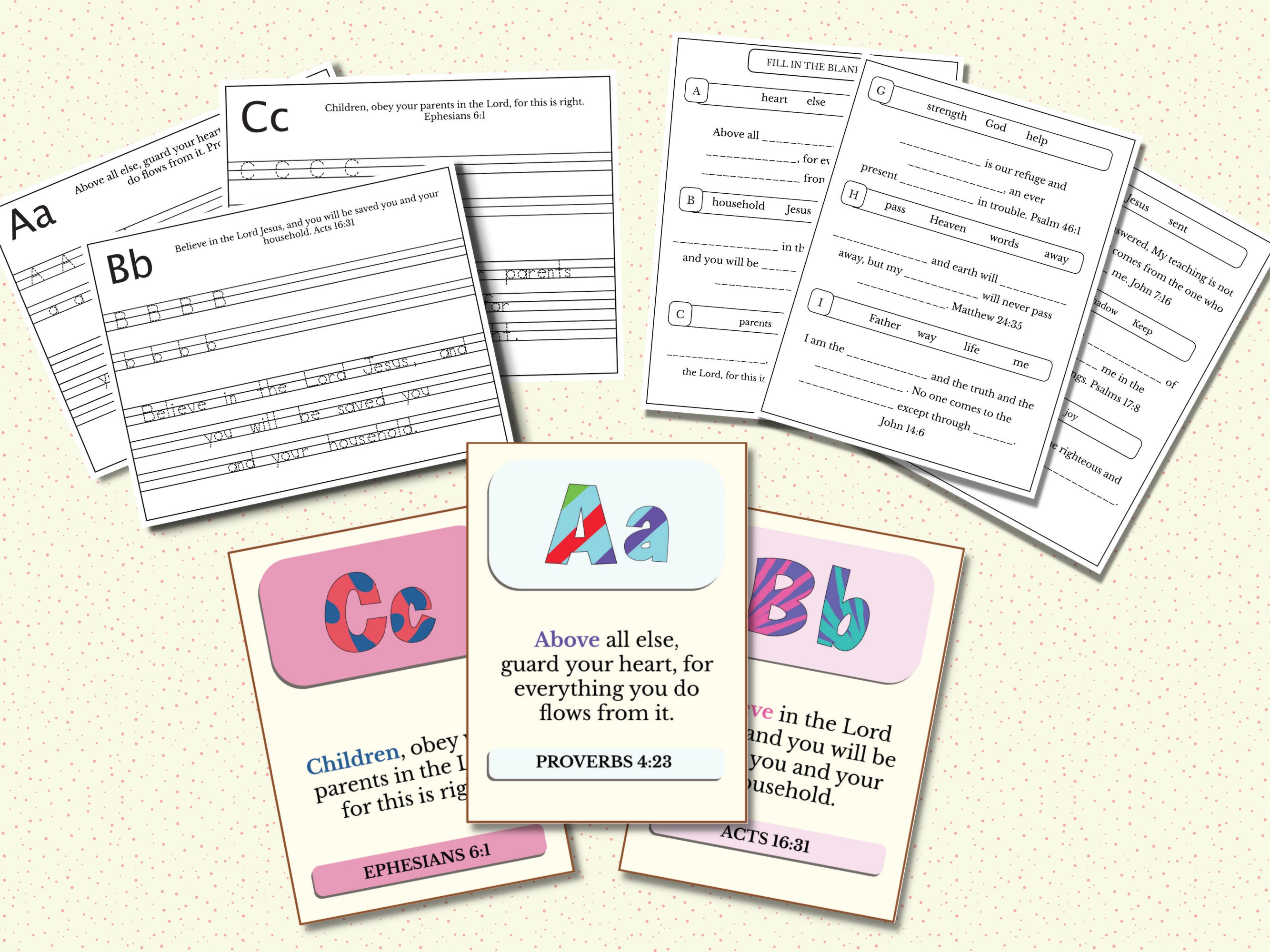 ABC Scripture Memorization Bundle: Bible Verse Memory Cards - Etsy