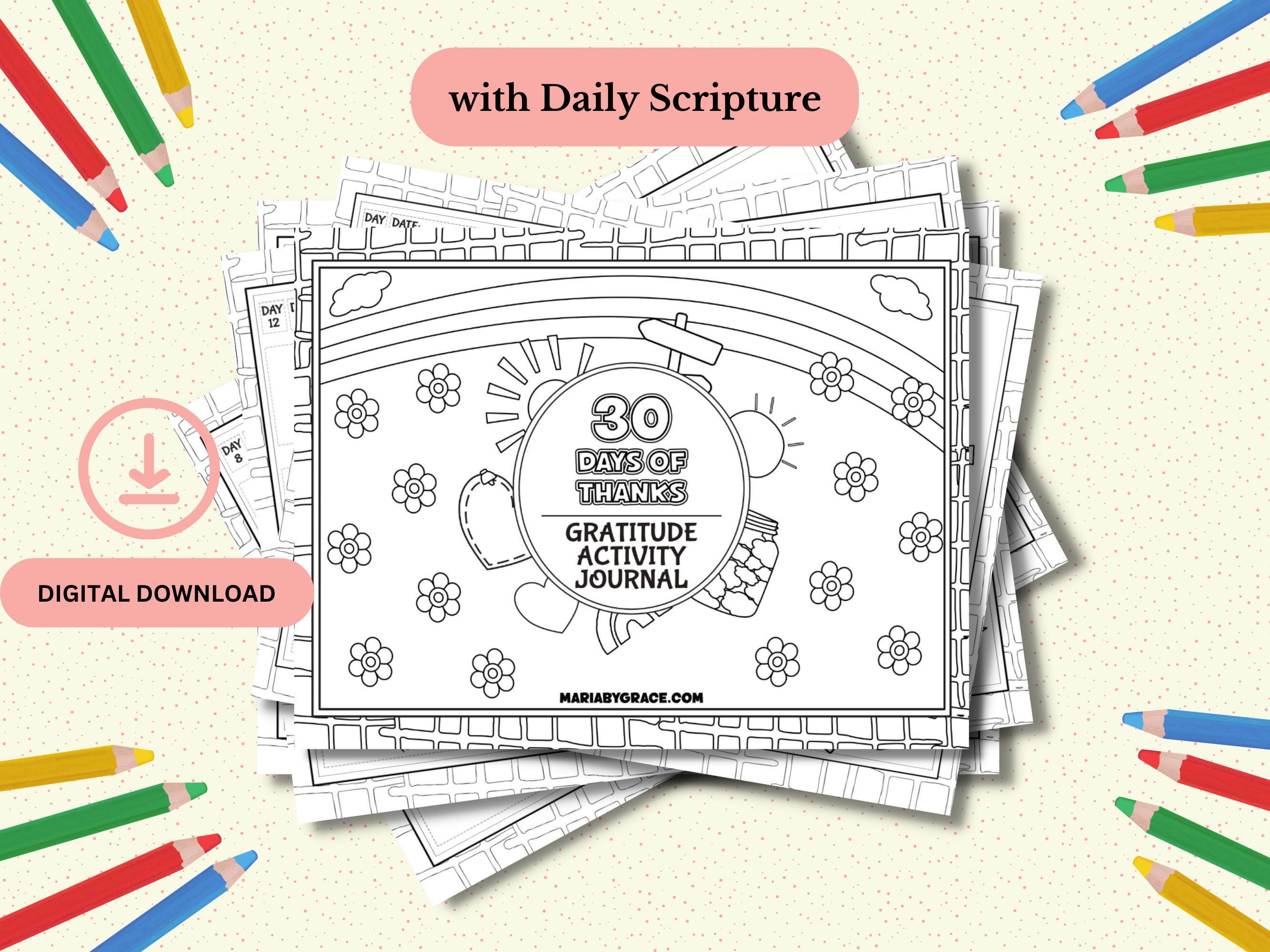 30 Days of Thanks Christian Gratitude Journal for Kids With Fun ...