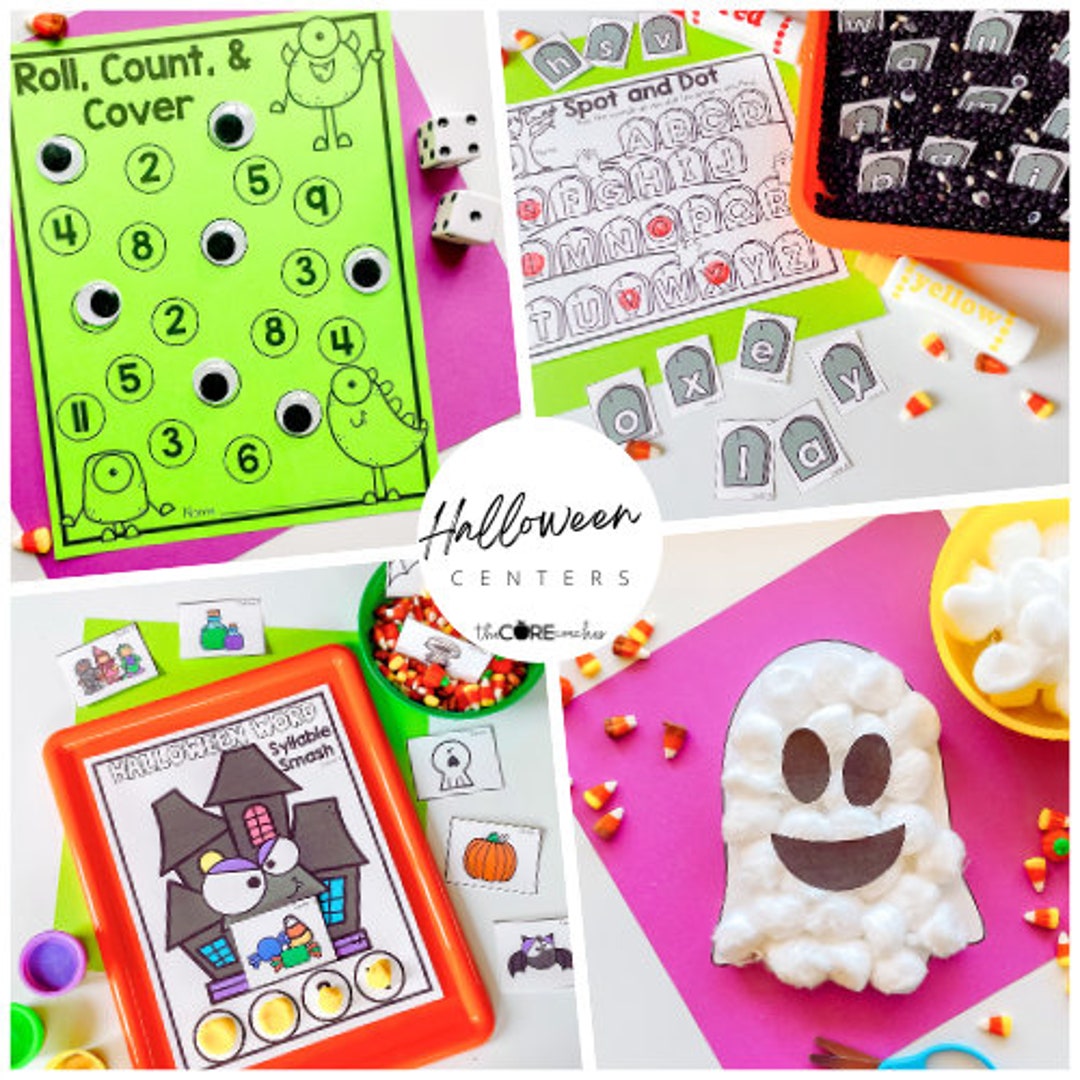 Halloween Math and Literacy Centers for Preschool - Etsy