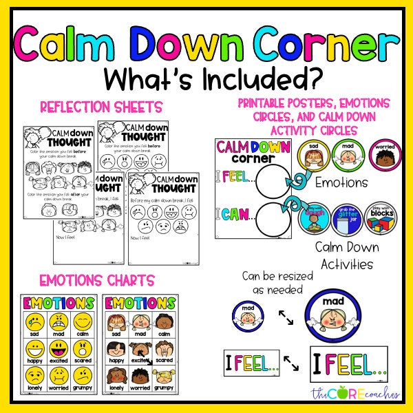 Preschool Calm Down Corner Calm Down Activities for Prek - Etsy UK