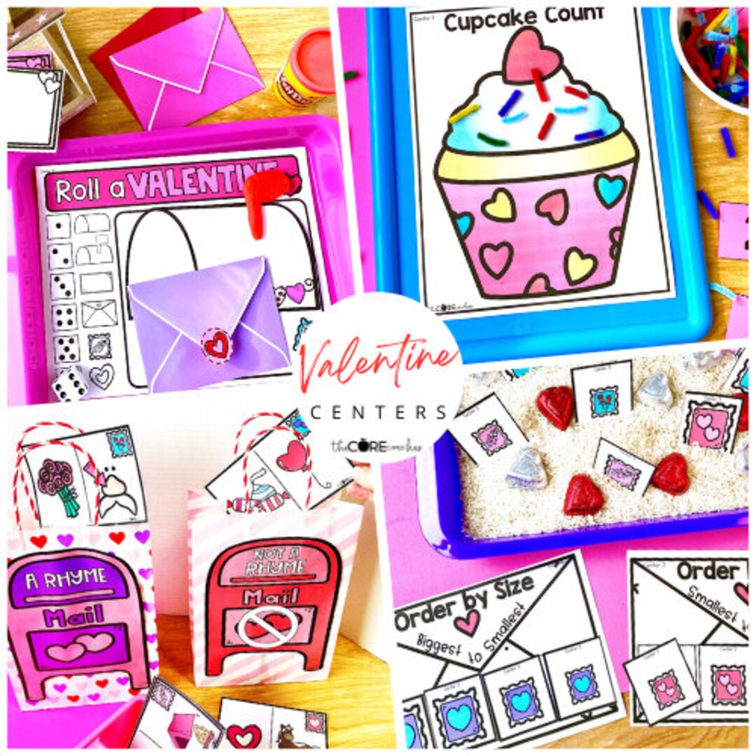 Valentine Math and Literacy Centers for Preschool - Etsy