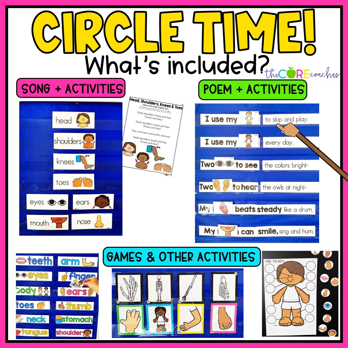 My Body Circle Time Activities for Preschool Prek Body Parts - Etsy