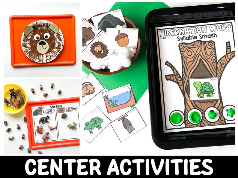 Hibernation Math and Literacy Centers for Preschool - Etsy