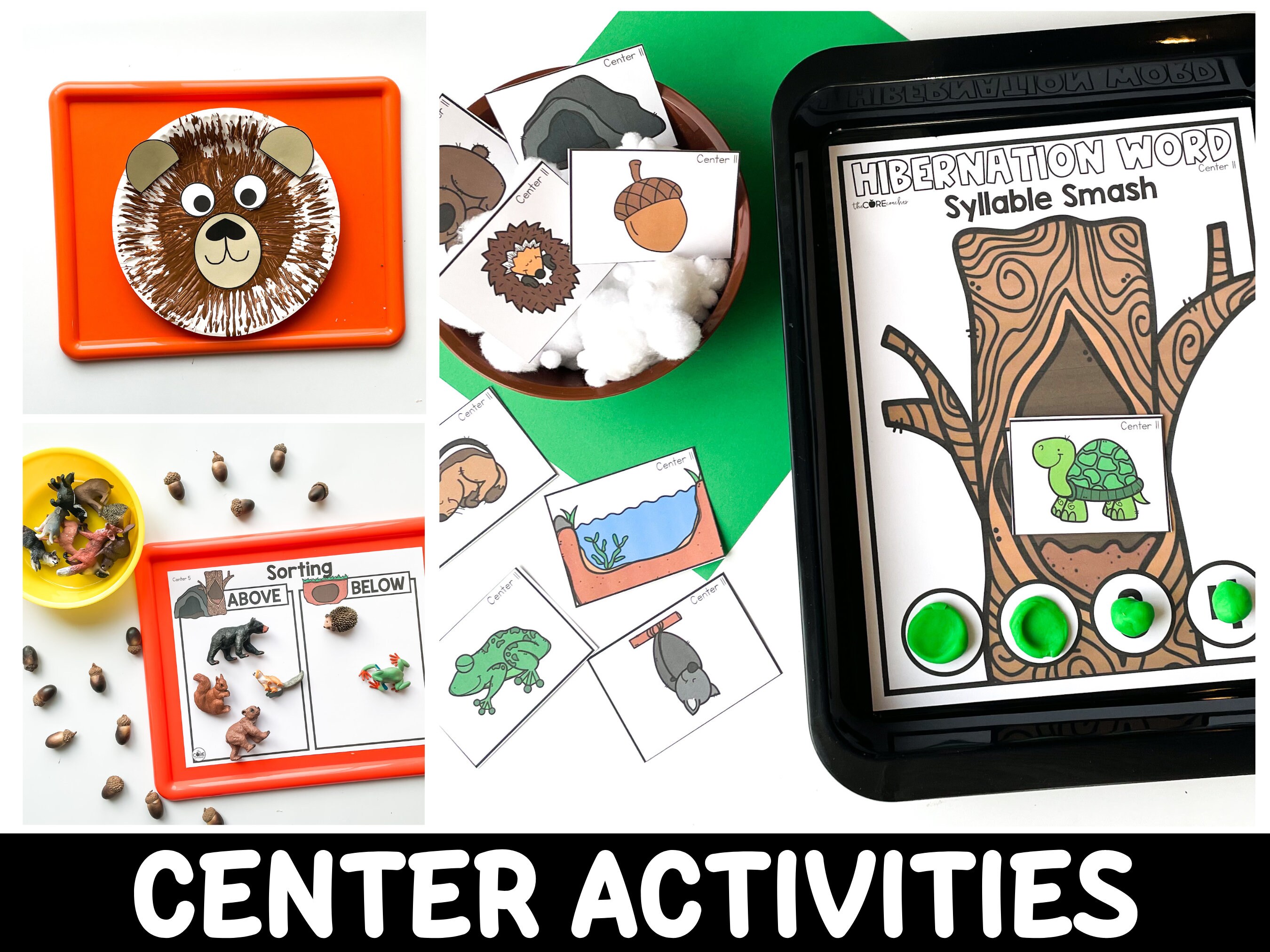 Hibernation Math and Literacy Centers for Preschool - Etsy