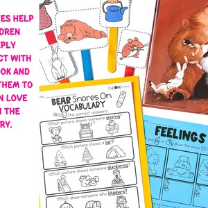 Bear Snores on Book Companion for Preschool Bear Snores on Prek Writing ...