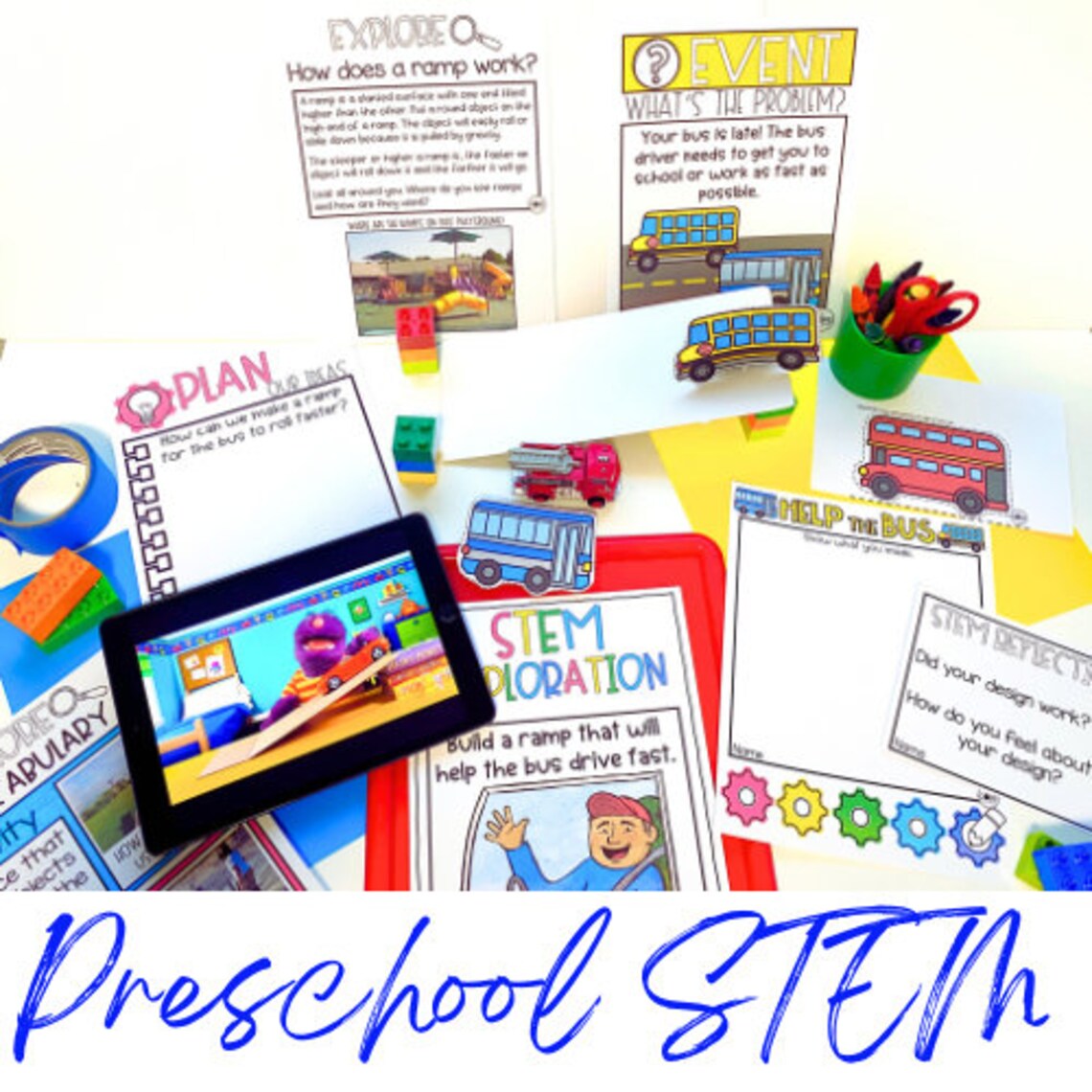 School Bus Prek STEM Activity Community Helper Bus Driver Hands-on ...