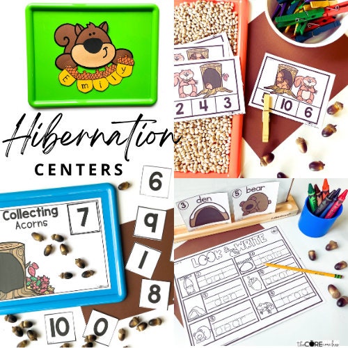 Hibernation Math and Literacy Centers for Preschool - Etsy