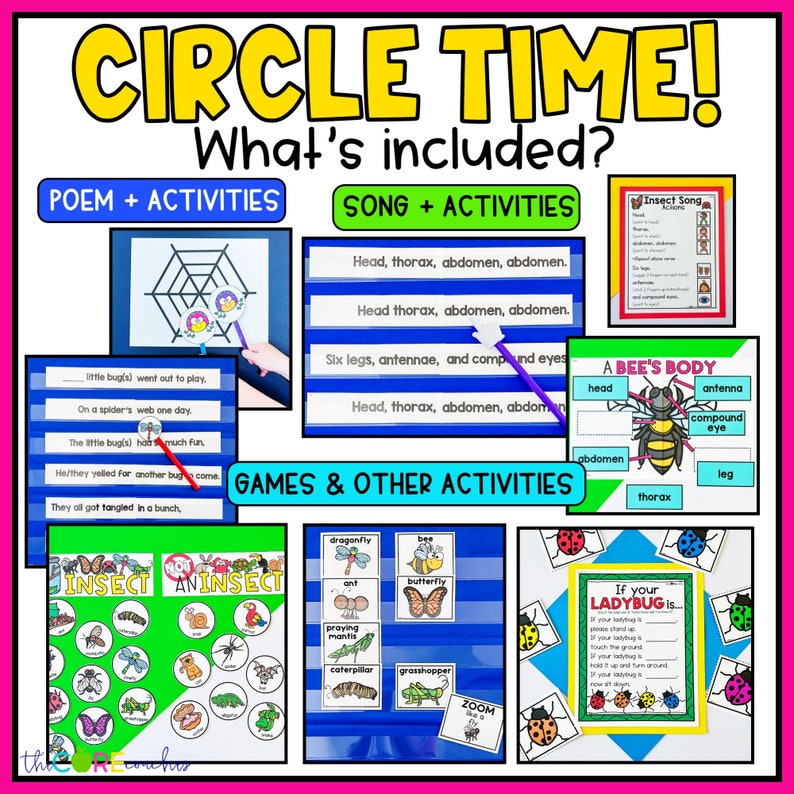 Insects Circle Time Activities for Preschool - Etsy