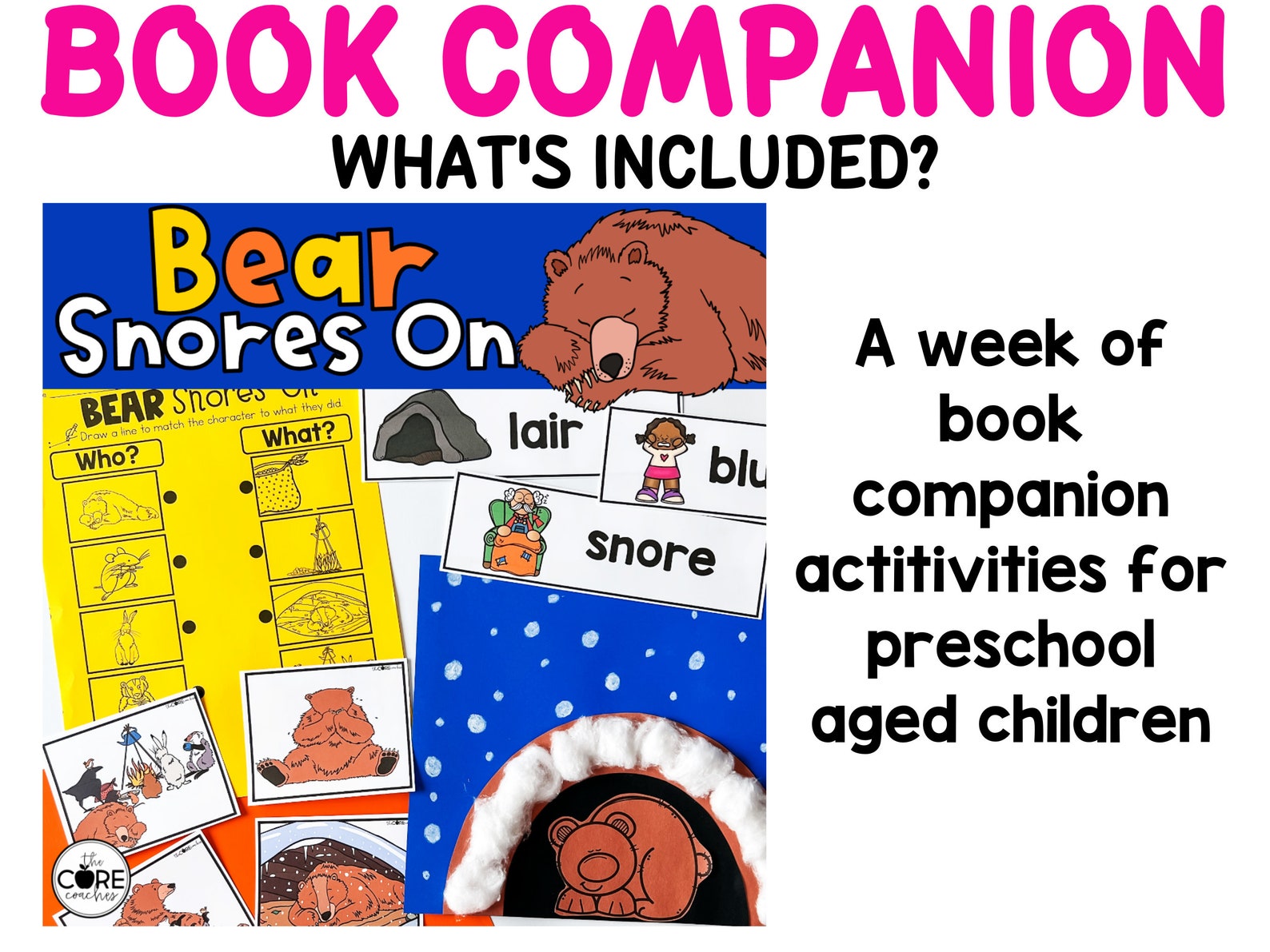Bear Snores on Book Companion for Preschool Bear Snores on Prek Writing ...