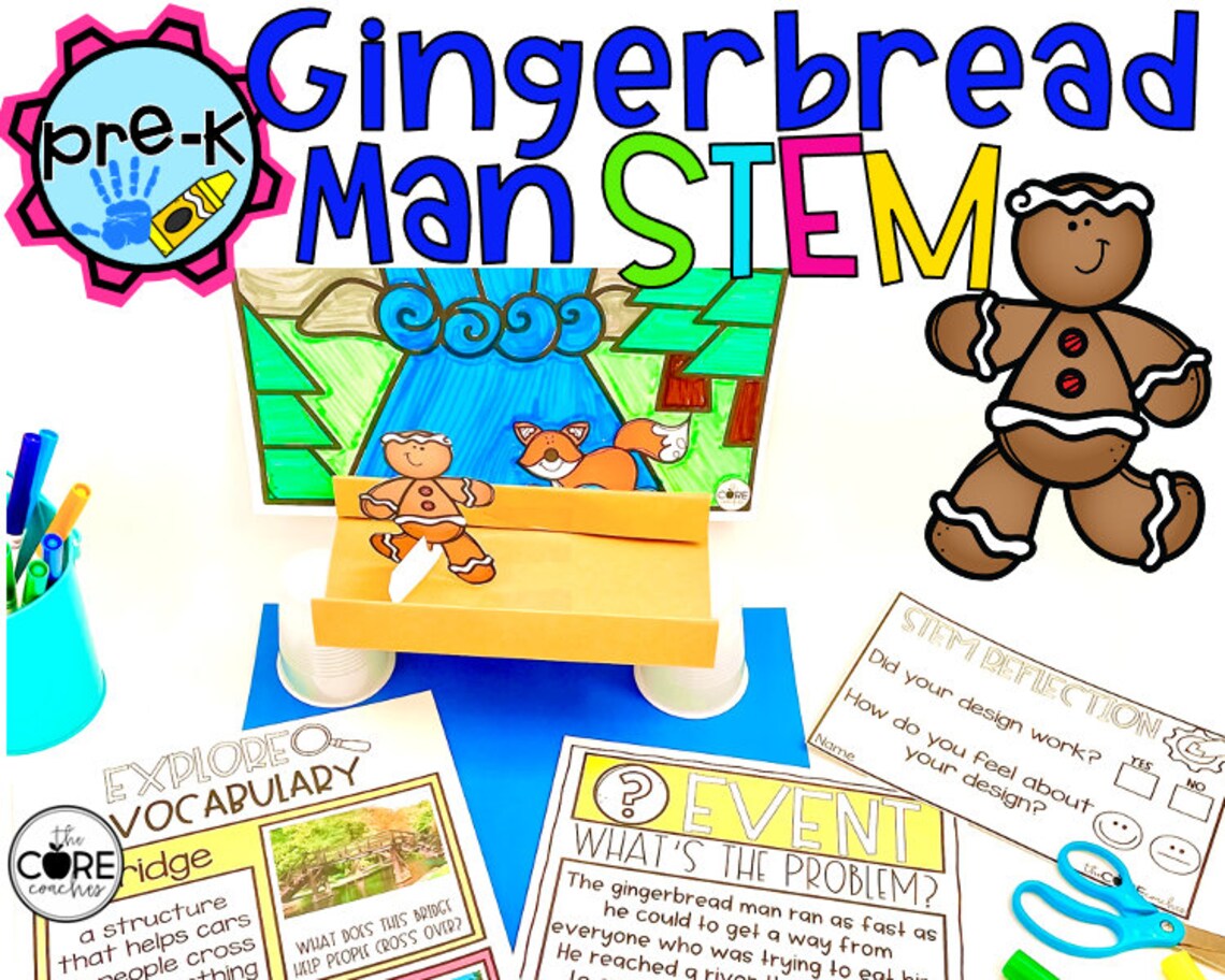 Gingerbread Man STEM Activity for Prek - Etsy