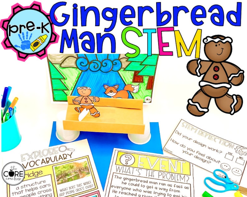 Gingerbread Man STEM Activity for Prek - Etsy