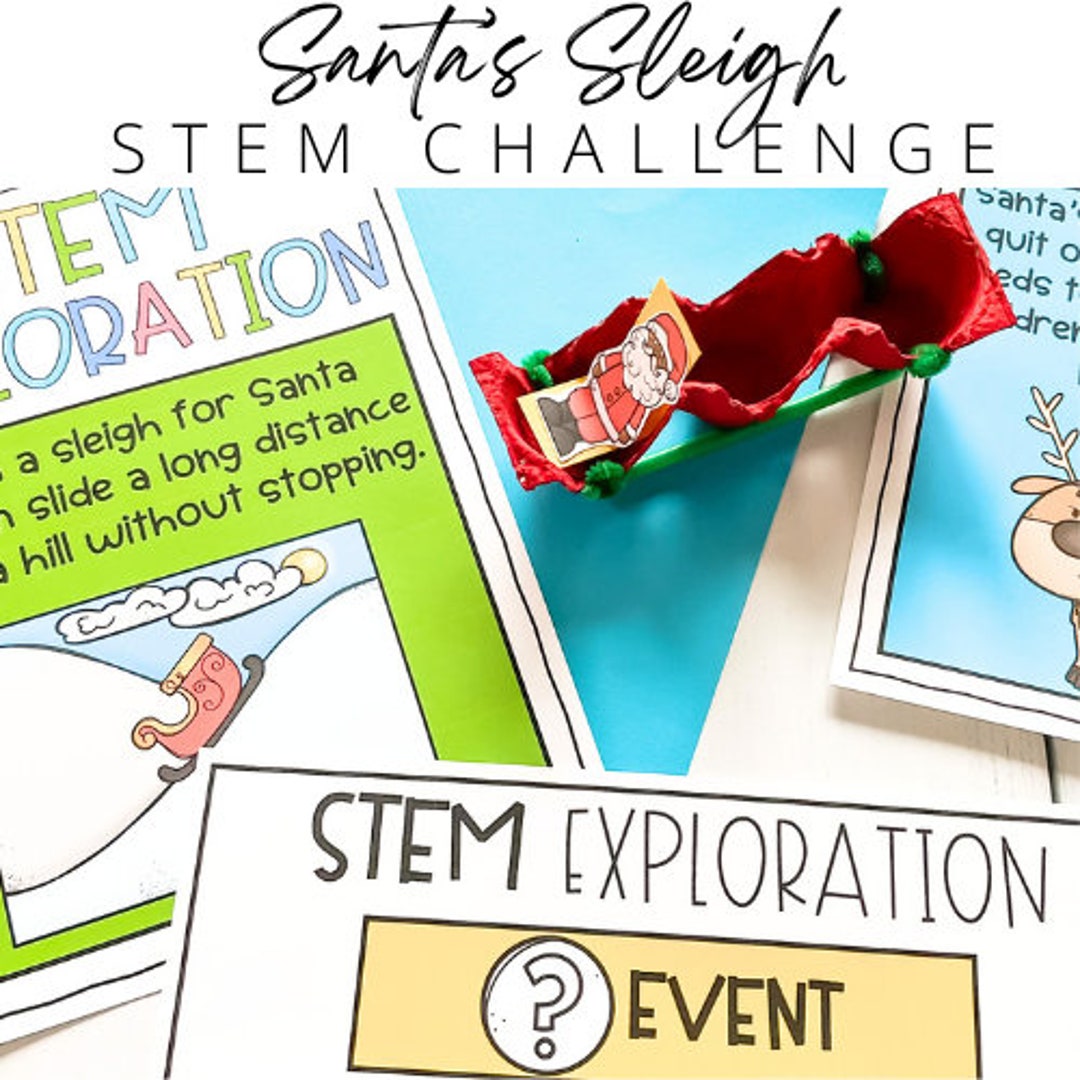 Santa's Sleigh STEM Preschool Activities Preschool Christmas STEM ...